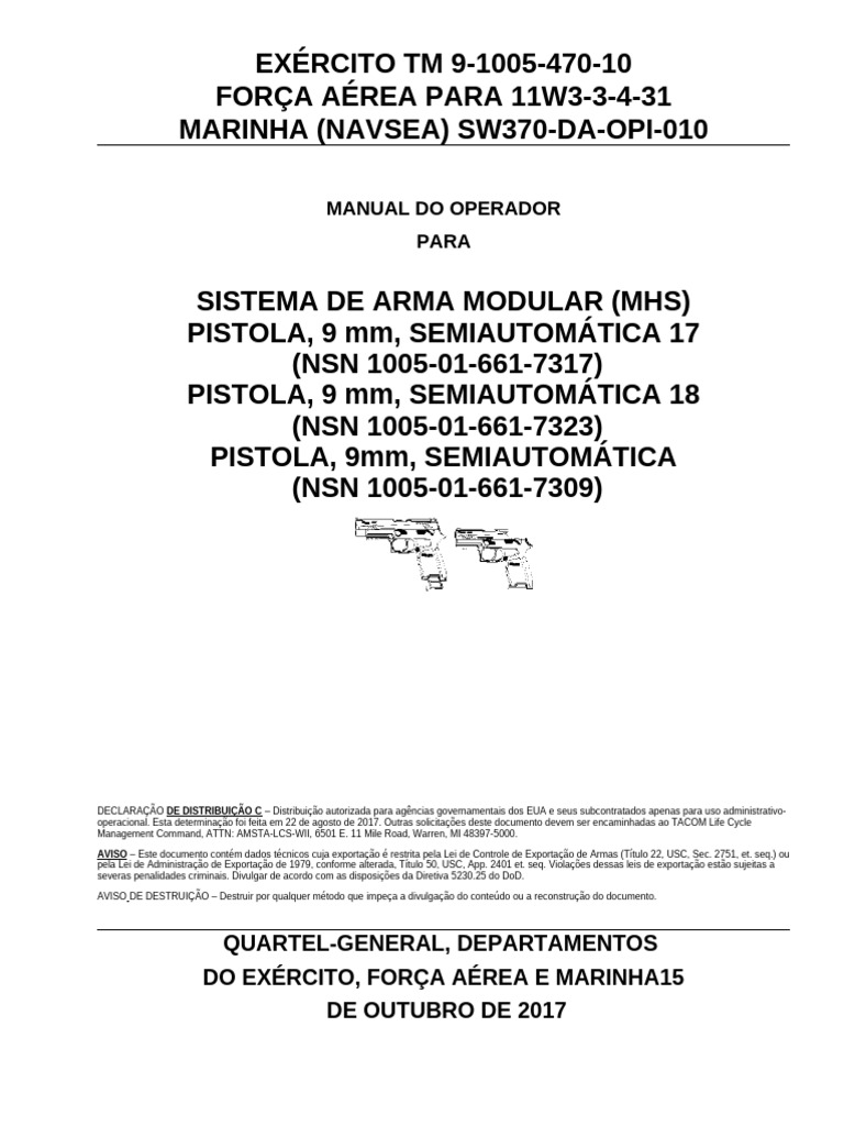 TM 9-1005-470-10 - Manual do Operador para MHS (M17 M18) (1) | PDF | Corrosão