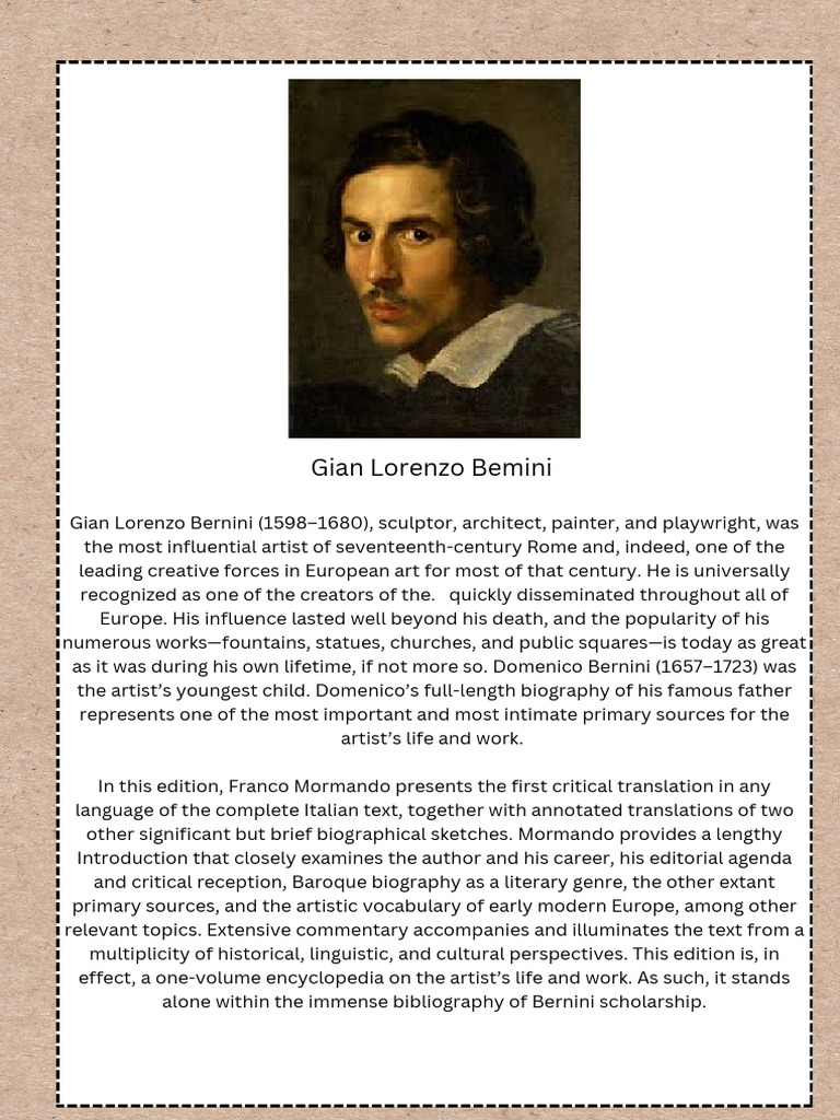 Bernini: Life and Legacy Explored | PDF