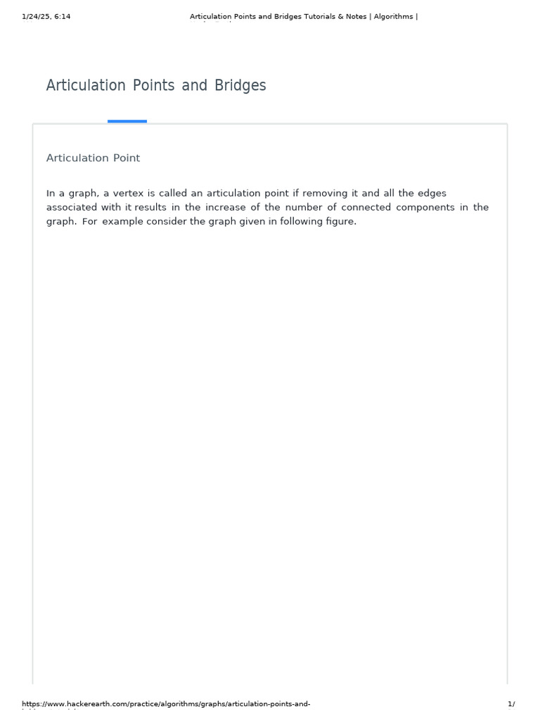 Articulation Points and Bridges Tutorials & Notes _ Algorithms ... Articulation Points and Bridges Tutorials & Notes _ Algorithms ...