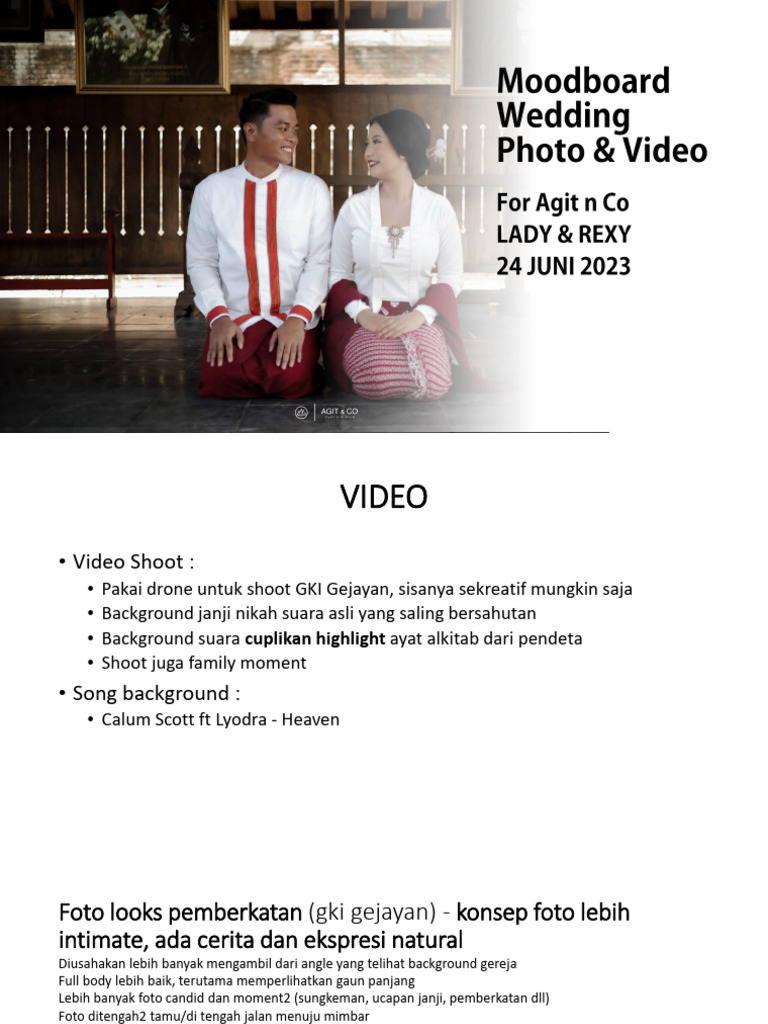 Moodboard Foto & Video Wedding | PDF