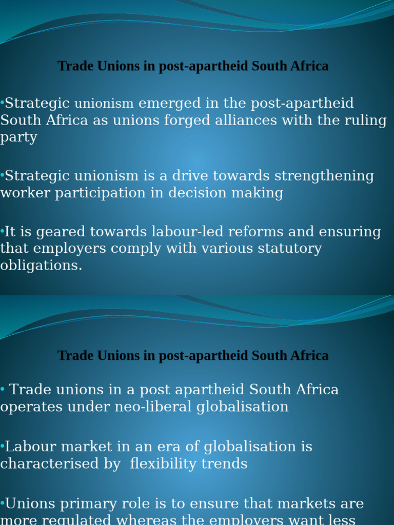 Trade Unions in The Post-Apartheid South Africa | PDF | Corporatism ...