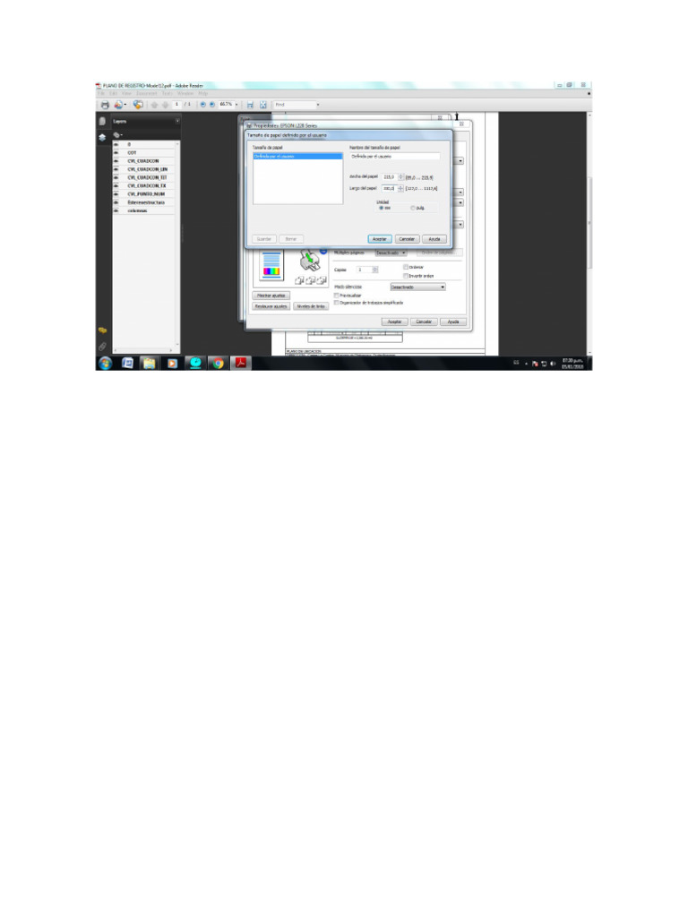 Medidas Oficio en PDF Epson | PDF