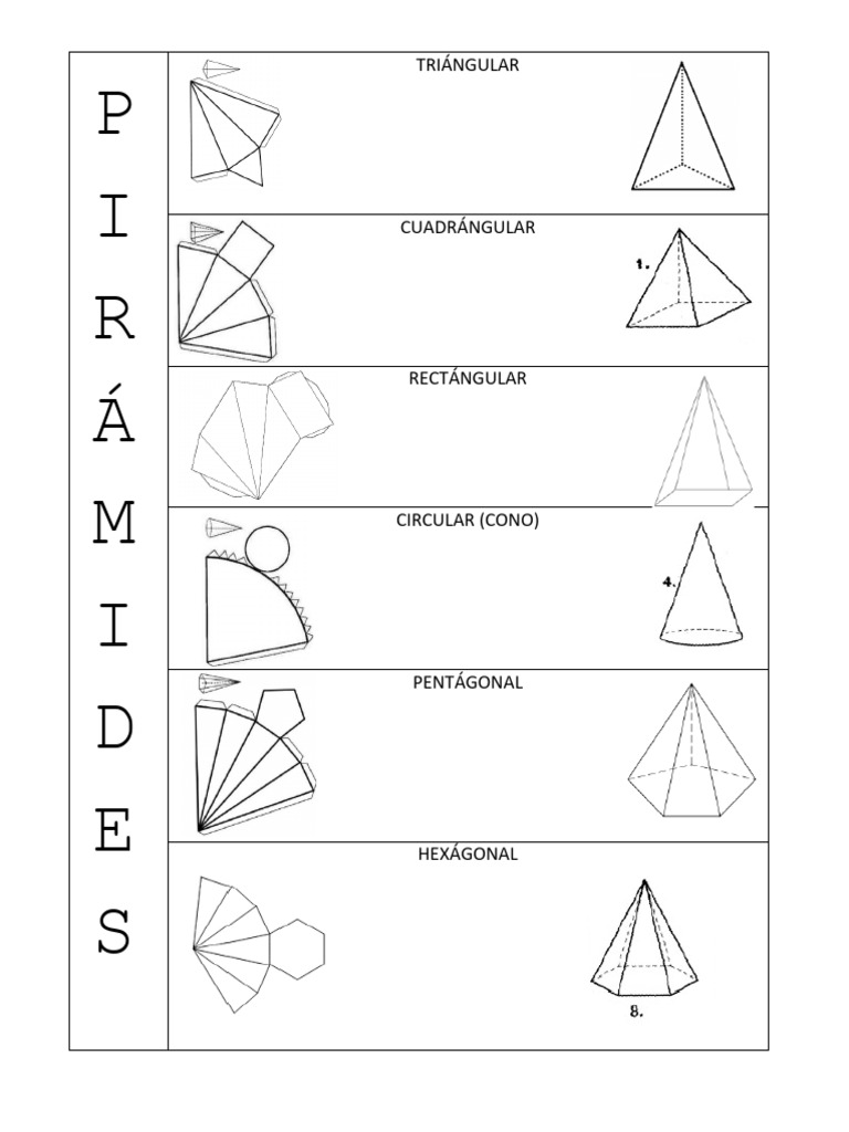 Moldes de Prismas y Pirámides para Imprimir | PDF