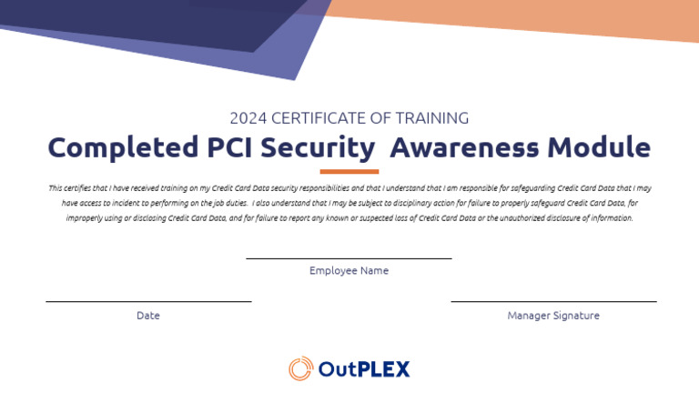PCI Security Awareness Training Certificate | PDF