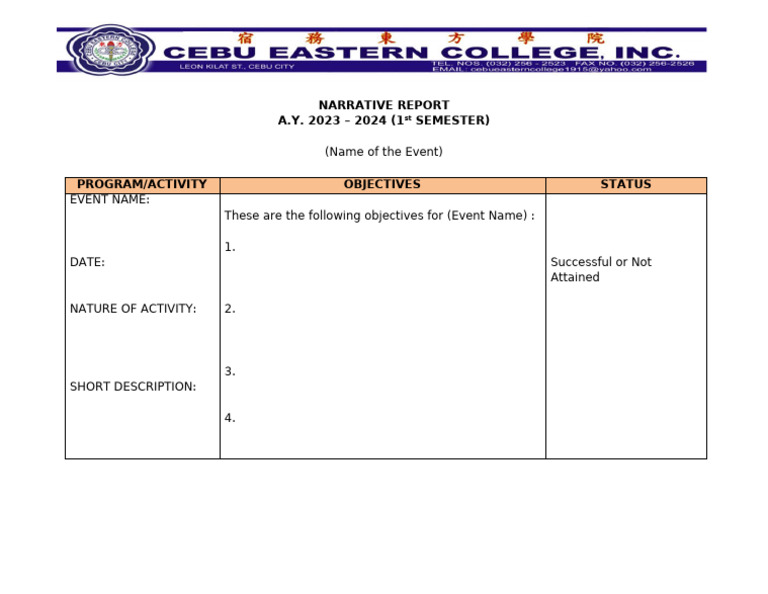 Narrative-Report-Template-Copy | PDF