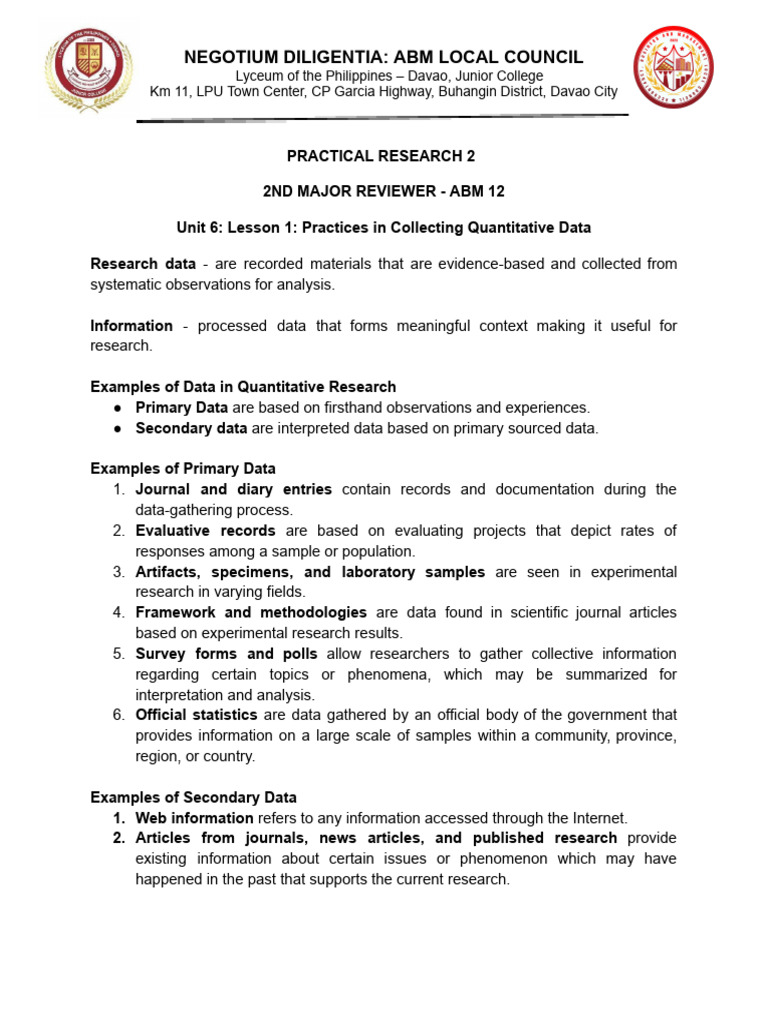 Quantitative Data Collection Methods Guide | PDF | Variance | Statistics