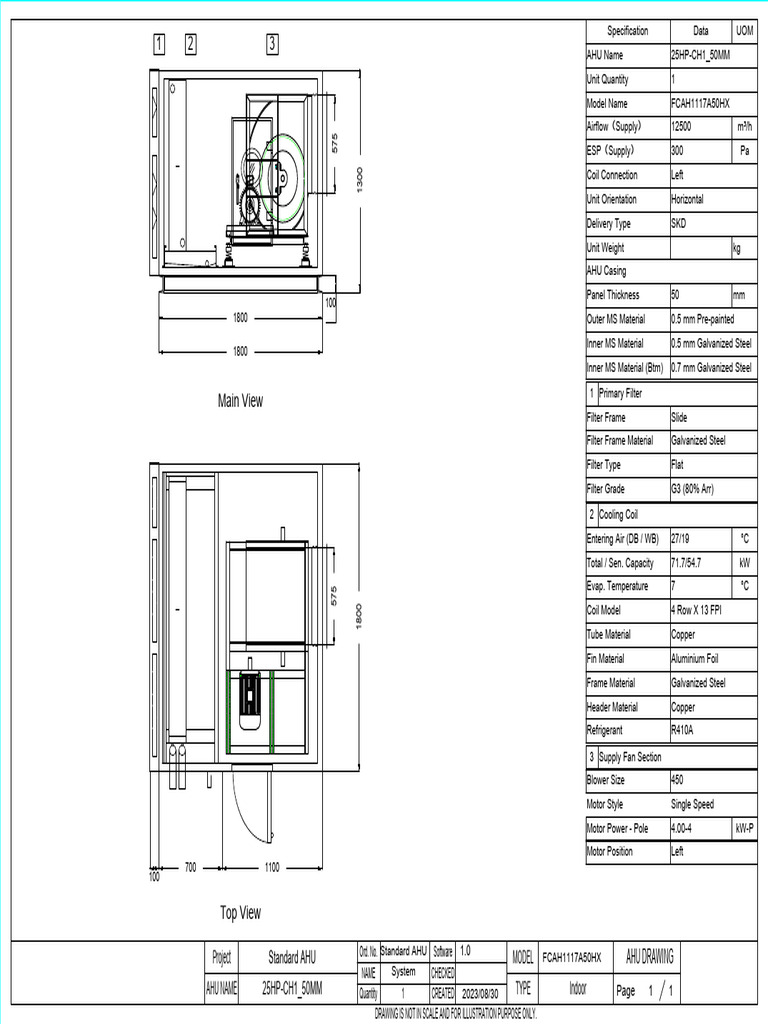 25 HP Standard DX Ahu Drawing Version 2 - CH1 - 50MM | PDF ...