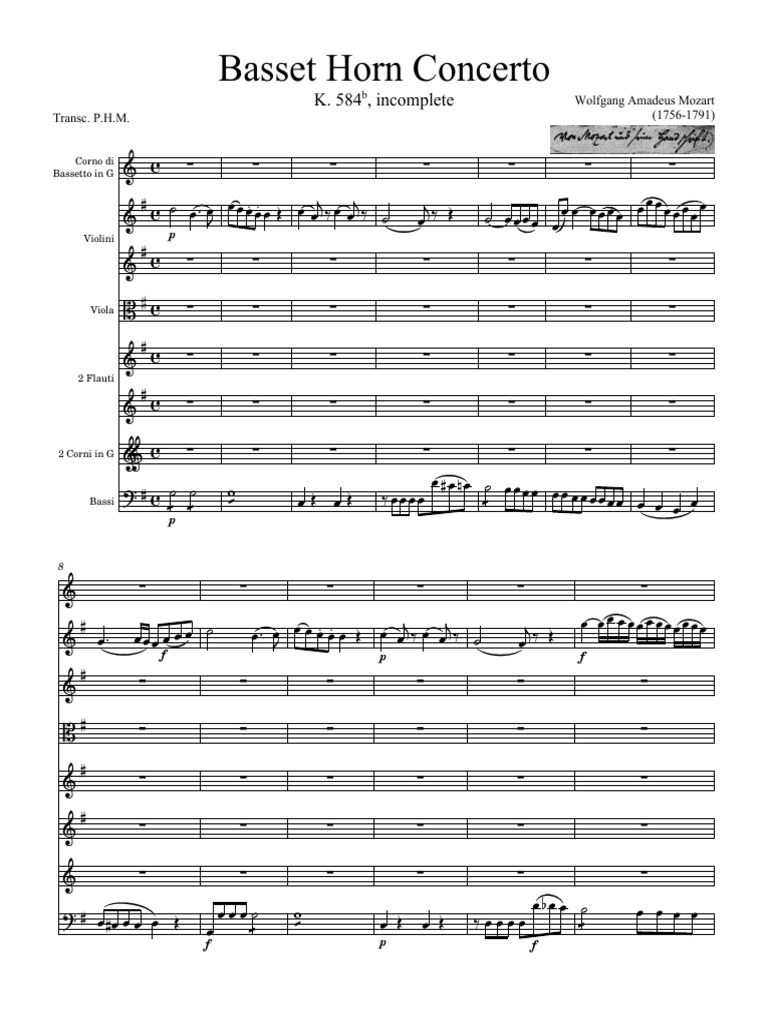 IMSLP896033-PMLP847277-Basset Horn Concerto | PDF
