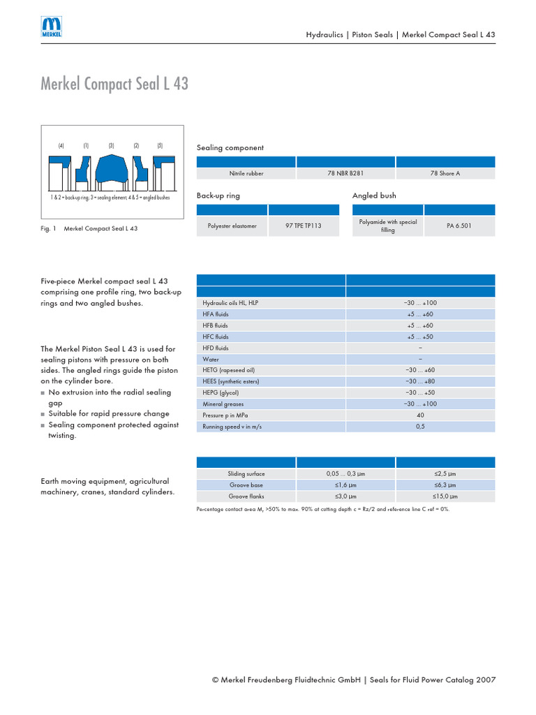 Merkel Compact Seal L 43 Overview | PDF | Piston | Mechanical Engineering