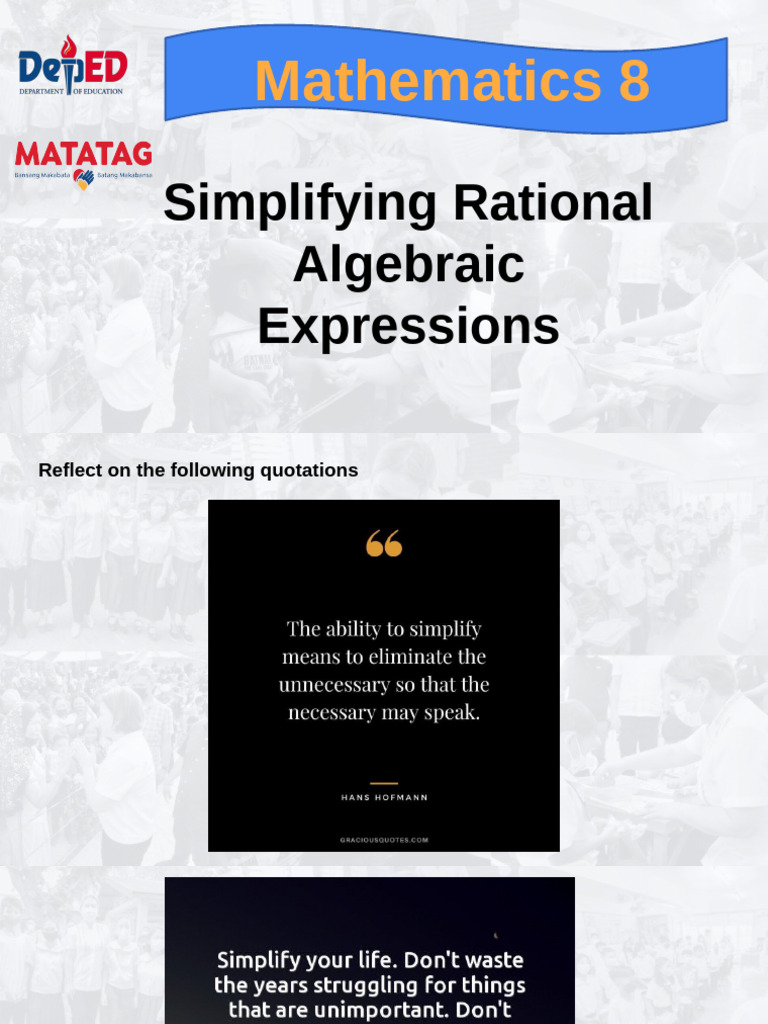 Co 1 Simplifying Rational Expression | PDF | Mathematics | Numbers