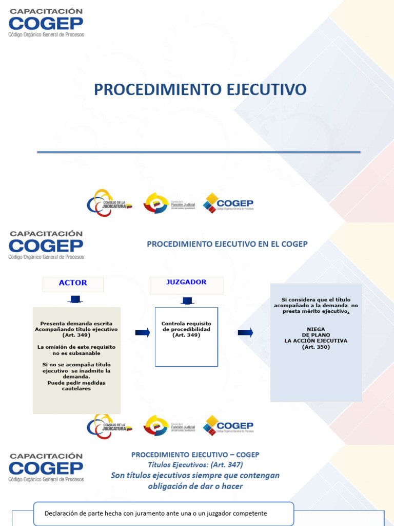 Procedimiento Ejecutivo COGEP: Guía Completa | PDF