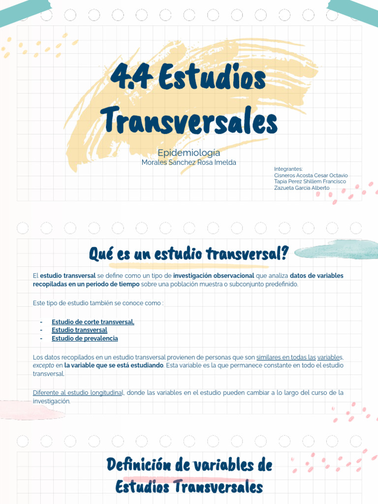 Estudios Transversales: Guía Completa | PDF | Condicion cronica ...