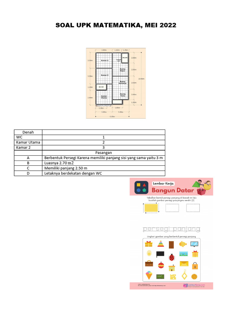 SOAL UPK MATEMATIKA | PDF