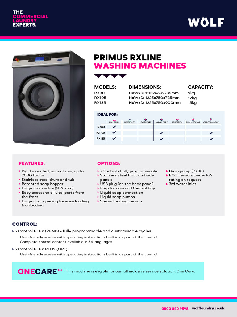 Primus-RX-Line-80-135 | PDF | Washing Machine | Mechanical Engineering