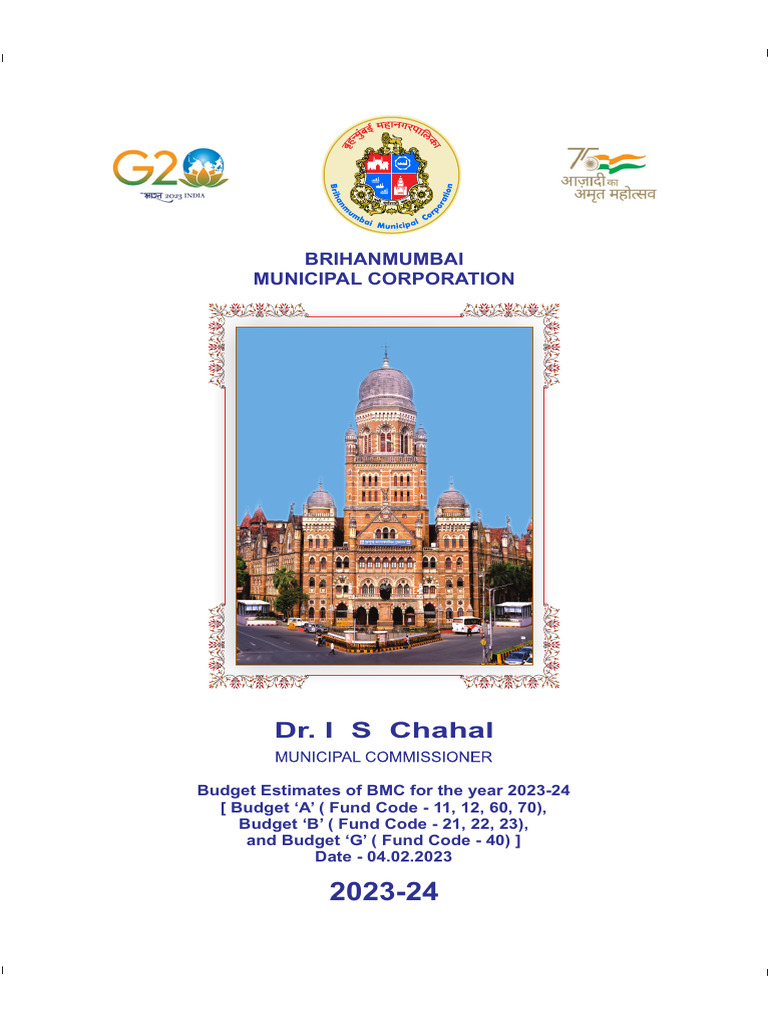 BMC Budget 2023-24 Overview | PDF | Mumbai | Taxes