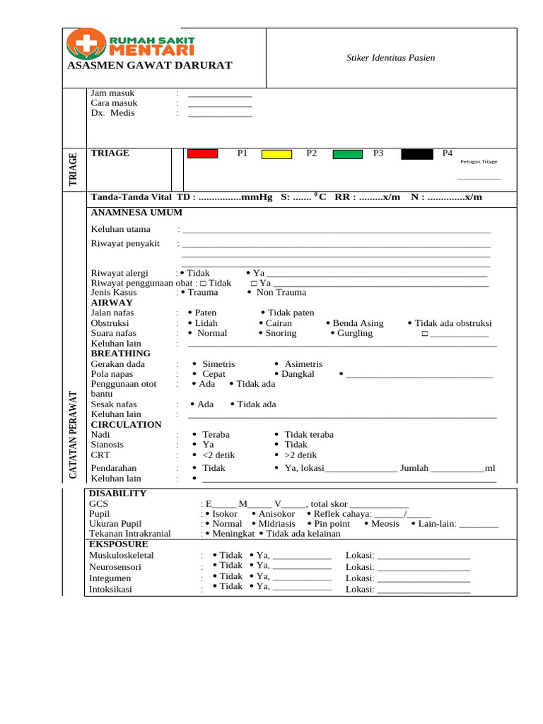 Formulir Pengkajian Igd | PDF