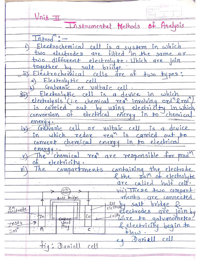 Unit - 1 Electrochemical Methods of Analysis | PDF