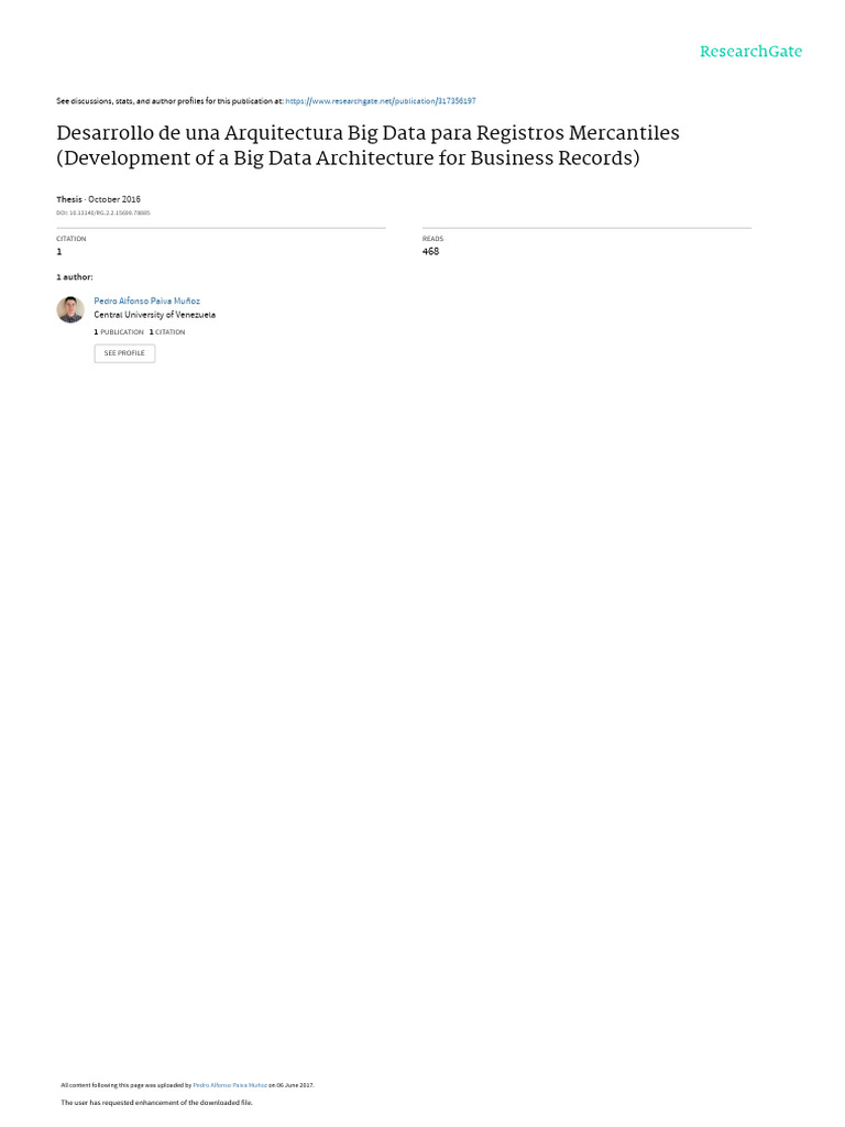 Arquitectura Del Big Data | PDF | Big Data | Bases de datos