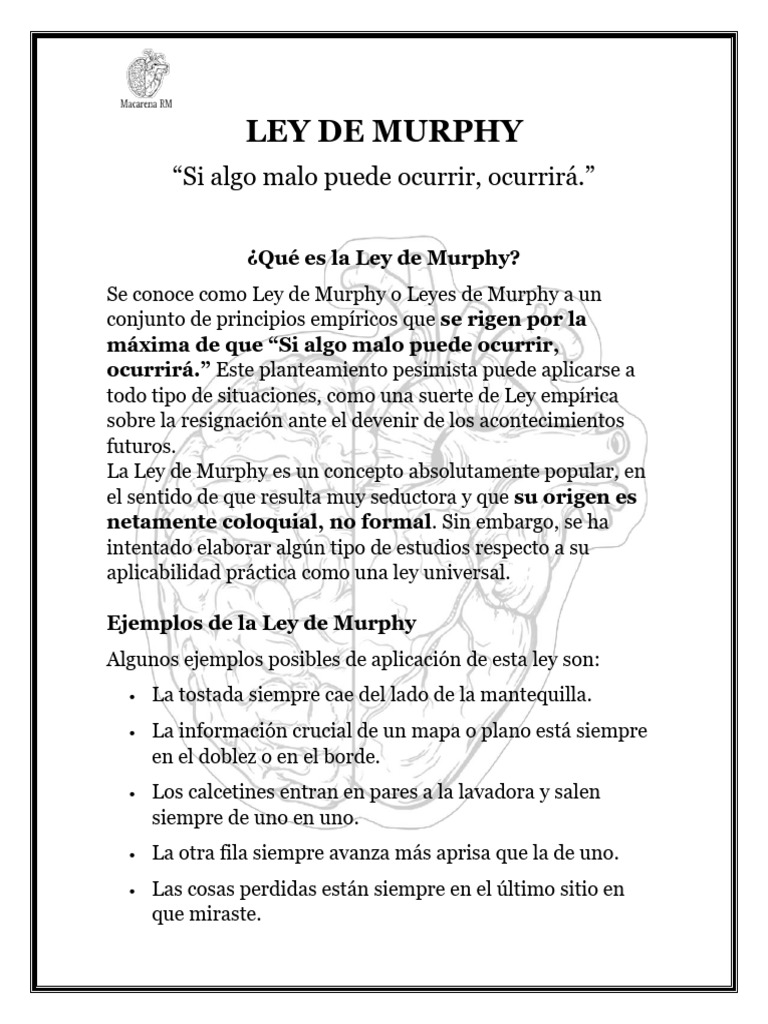 Ley de Murphy: Principios y Ejemplos | PDF