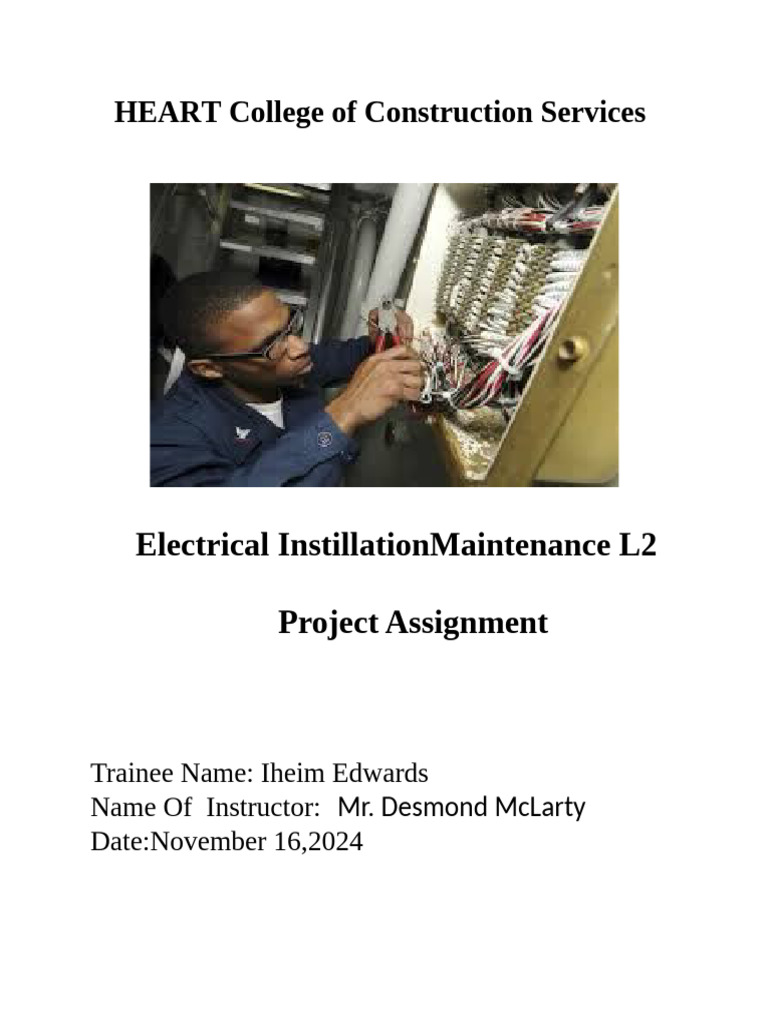 Iheim Edwards Electrical Installation Assignment | PDF | Occupational Safety And Health | Safety