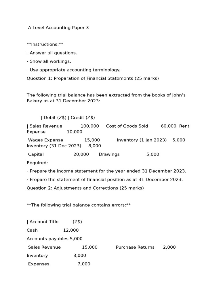 A Level Accounting | PDF | Equity (Finance) | Financial Services