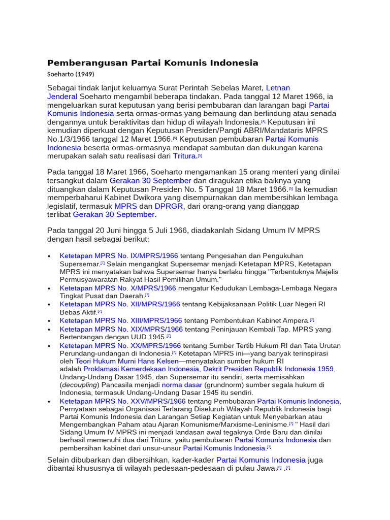 Pemberangusan Partai Komunis Indonesia | PDF