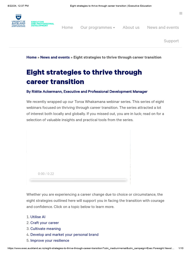 Eight Strategies To Thrive Through Career Transition - Executive ...