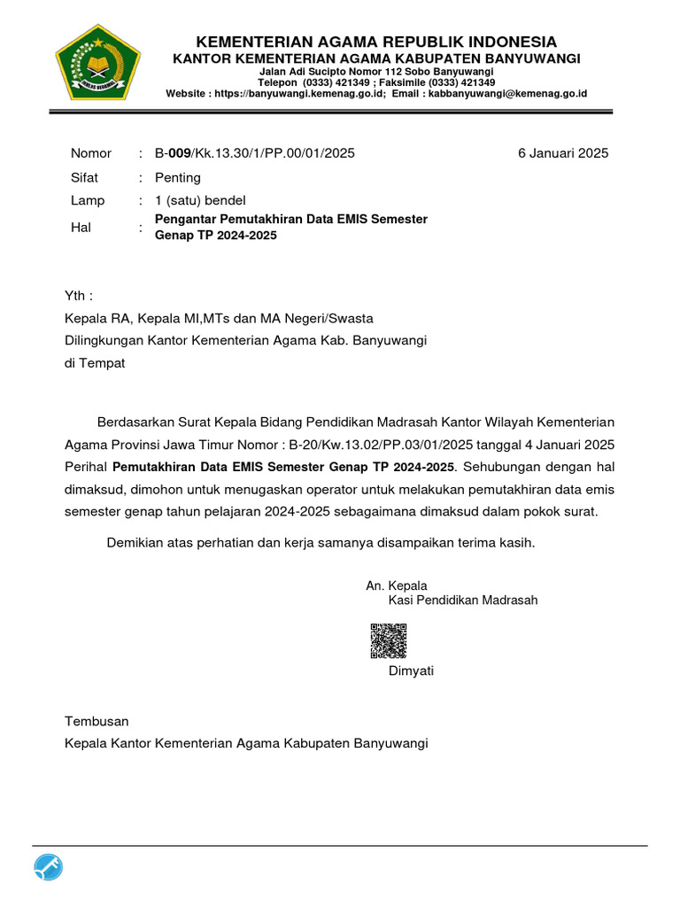 Pengantar Pemutakhiran Data Emis 2024-2025 Genap | PDF