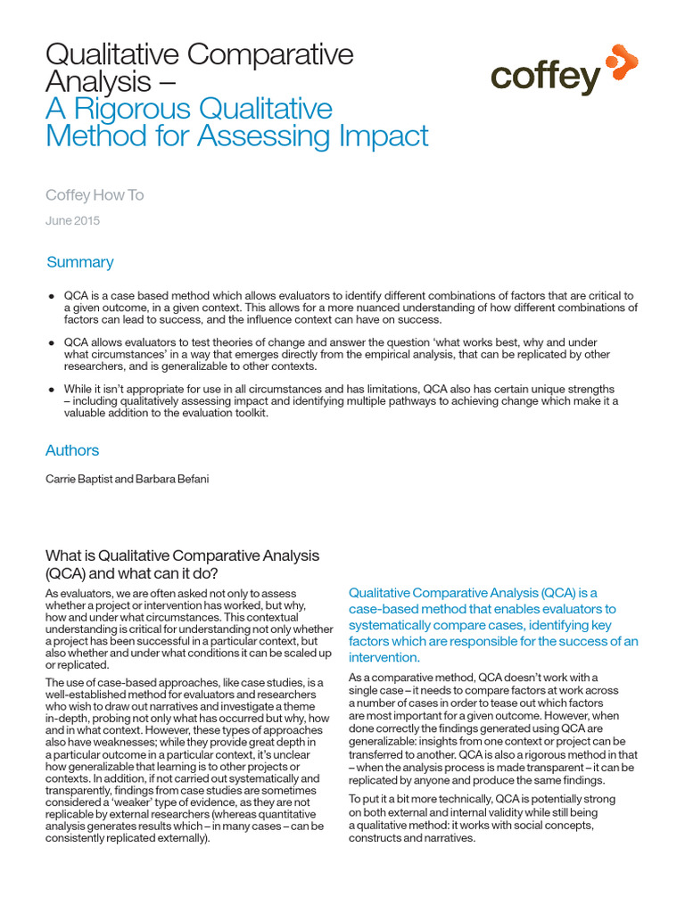 Qualitative Comparative Analysis June 2015 - 281 - 29 | PDF ...