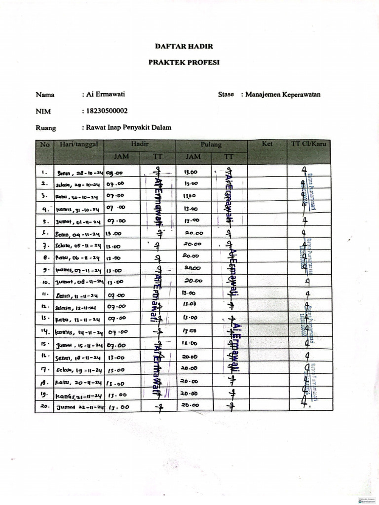 Absen Logbook Kehadiran | PDF