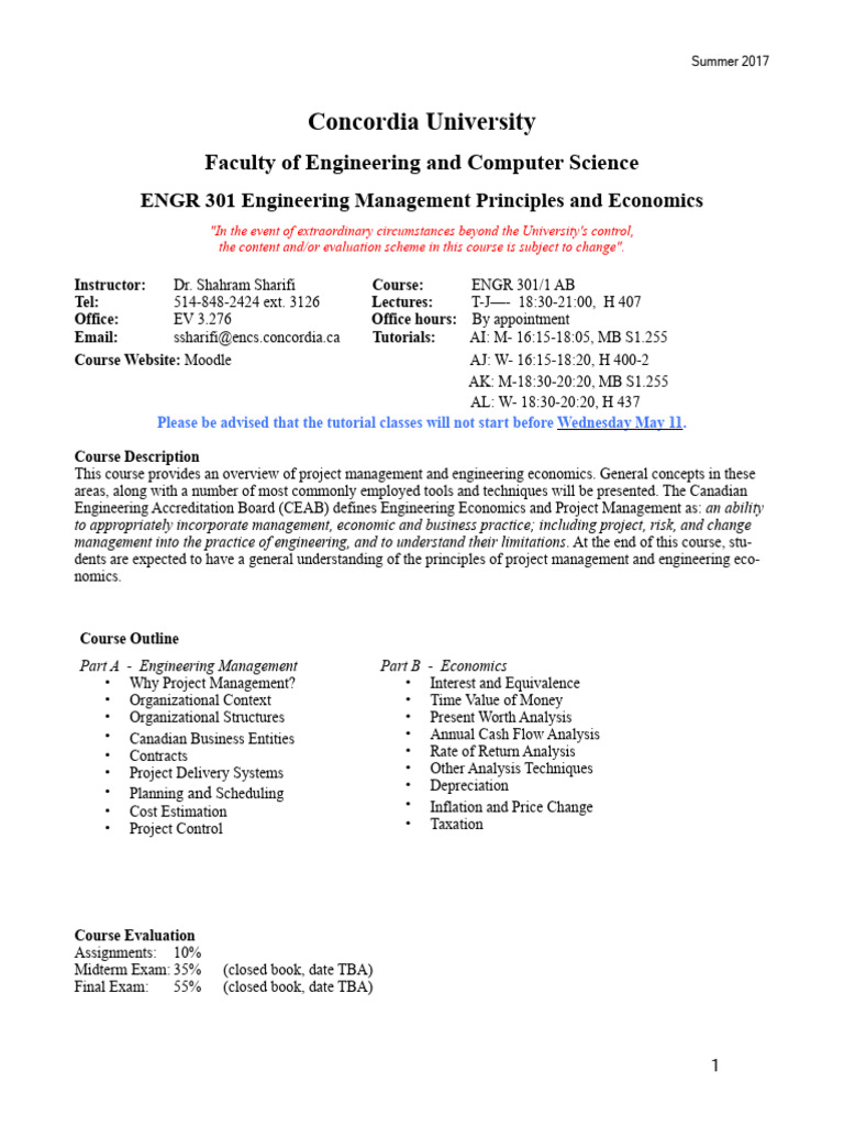 Engineering Management Course Guide | PDF | Engineer | Knowledge