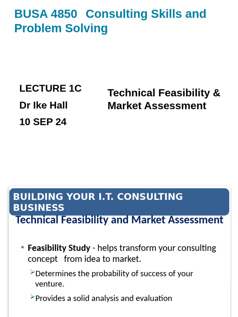 Lecture 1 - Feasibility Study | PDF | Marketing | Forecasting