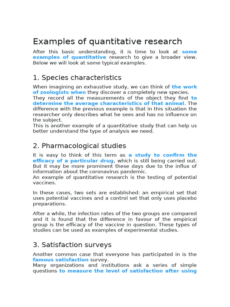 Examples of Quantitative Research | PDF | Quantitative Research ...