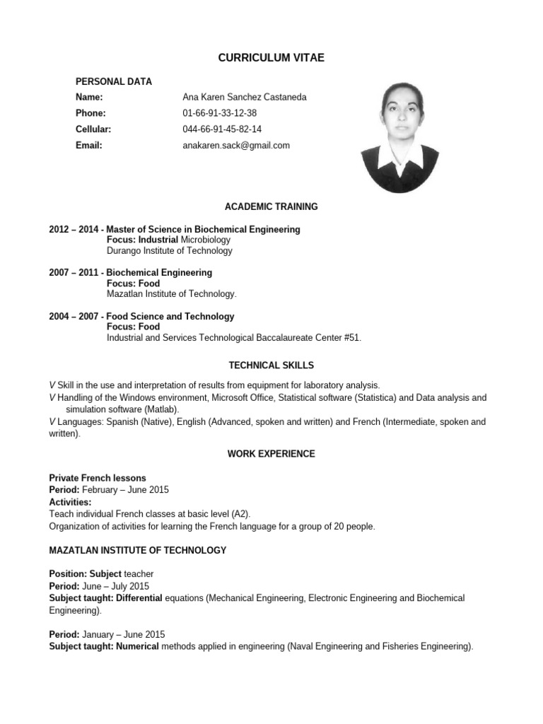 Curriculum Vitae | PDF | Engineering