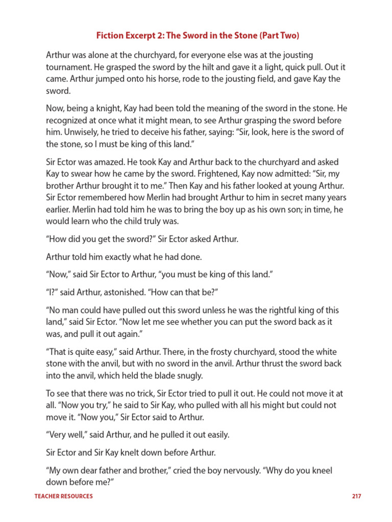 Arthur's Rise: The Sword's Secret | PDF | Excalibur