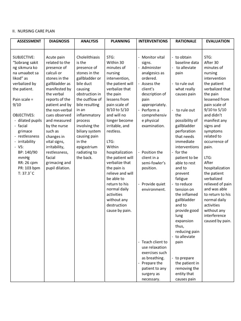 Case Study Cholelithiasis | PDF | Pain | Gallbladder