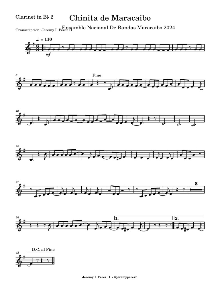 Chinita de Maracaibo-Clarinet in BB 2 | PDF