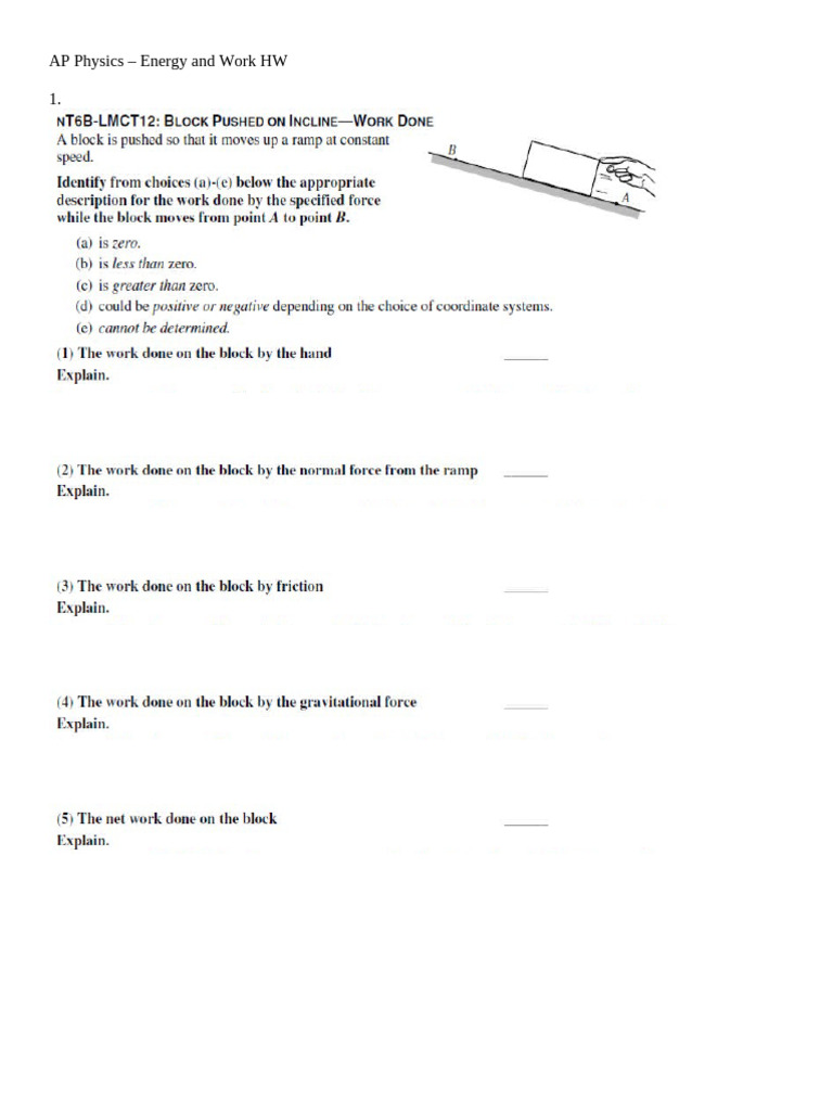 HW - Energy and Work | PDF