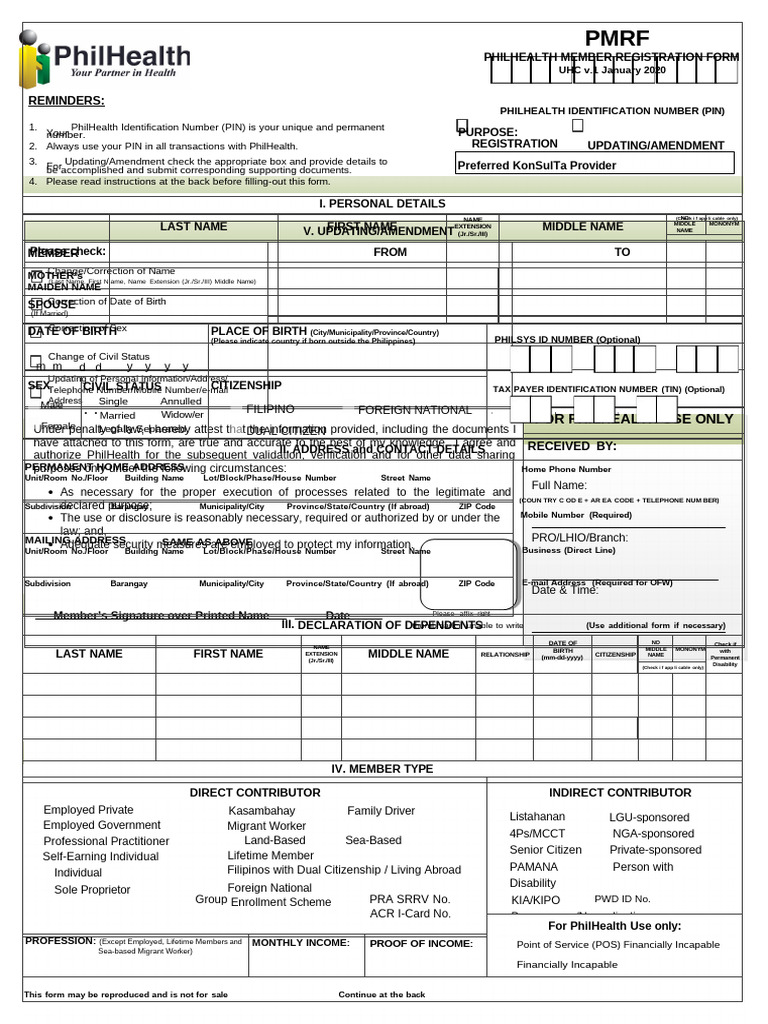 PMRF 012020 | PDF | Identity Document | Birth Certificate