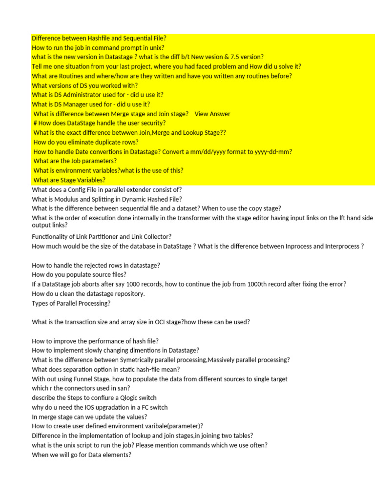 Datastage Interview Ques | PDF | Ibm Db2 | Databases