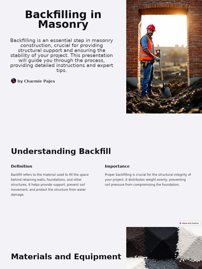 Backfilling in Masonry A Comprehensive Guide | PDF | Civil Engineering