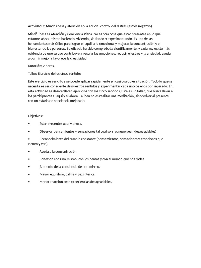 Mindfulness: Control del Estrés Negativo | PDF
