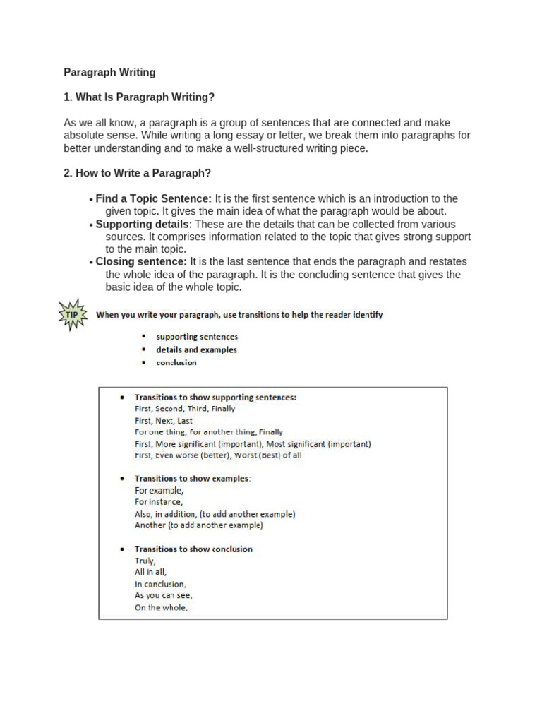 Mastering Paragraph Writing Techniques | PDF