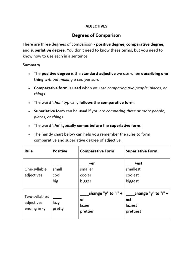 Understanding Adjective Comparisons | PDF
