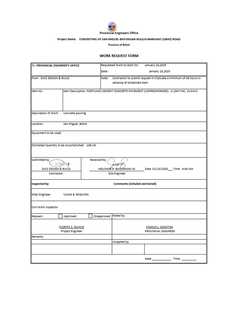 CAMBANGAY-FDT-PURING-PERMIT-01242025-2 | PDF