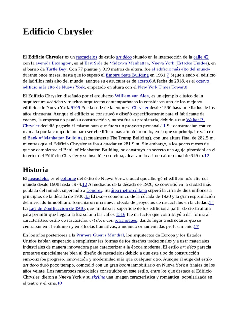 Historia del Edificio Chrysler | PDF