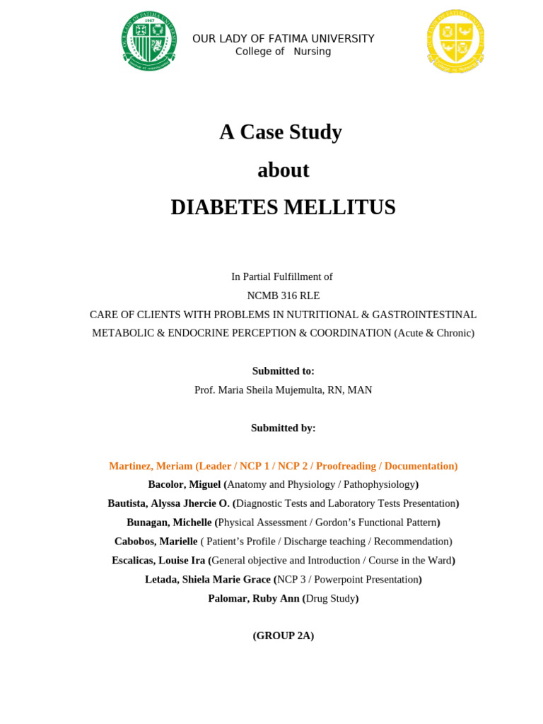 Diabetes Mellitus 2a Case Study | PDF | Pancreas | Diabetes
