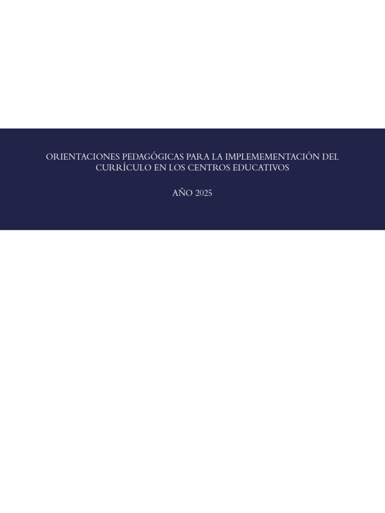Orientaciones Pedagógicas Año 2025-1 - 250120 - 112409 | PDF | Educación primaria | Educación de ...