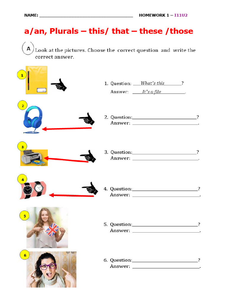 Homework 1 - Articles and Demonstratives | PDF