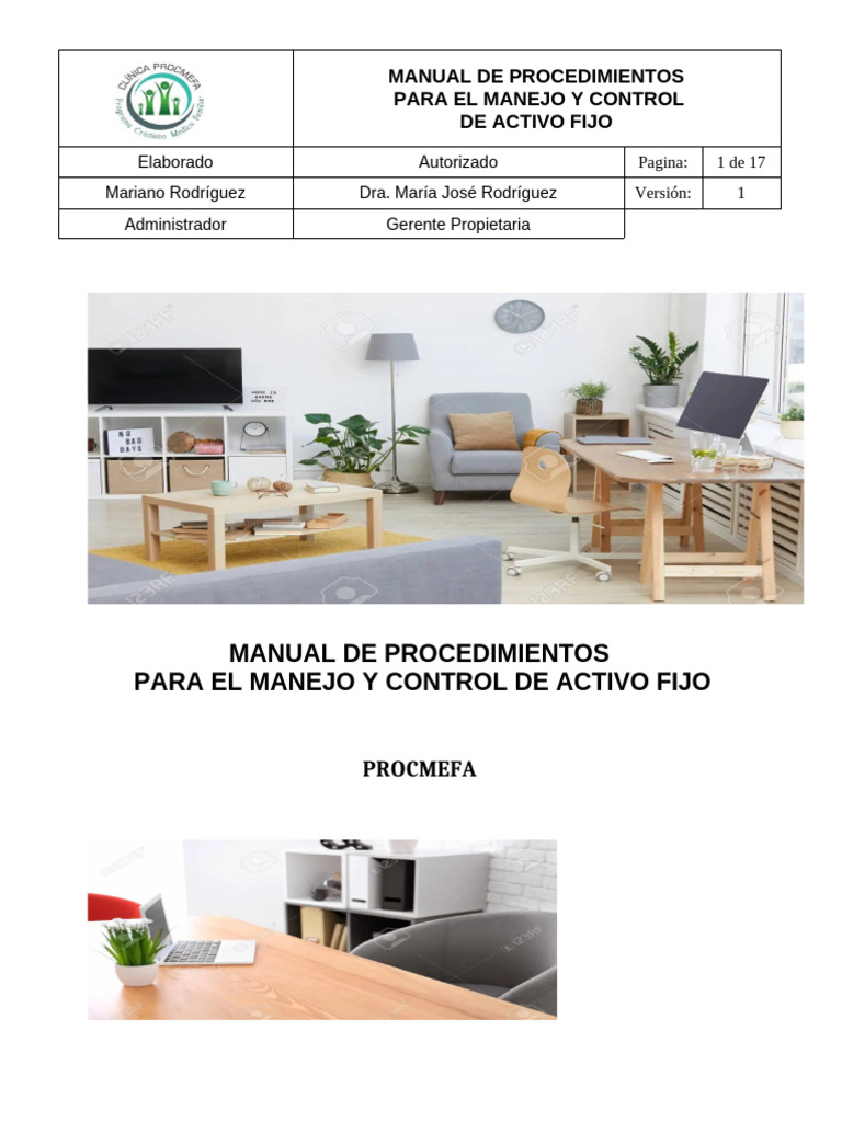 OP 3.1 Manual de Procedimiento Administracion Activos Fijo Pocmefa | PDF | Contabilidad | Business